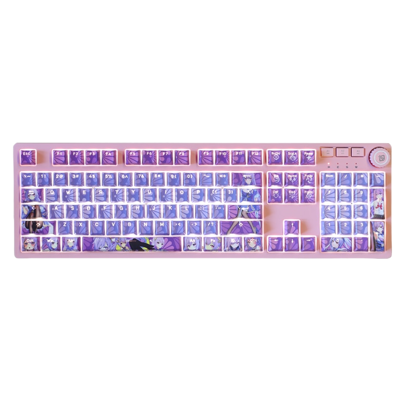 Keqing (Genshin Impact) Backlit Pink Keycap Set