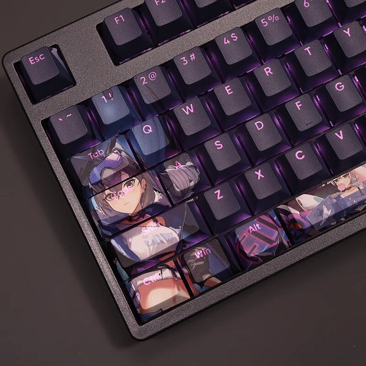 Silver Wolf (Honkai) Black Backlit Keycap Set