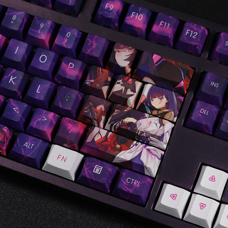 Raiden Shogun (Genshin Impact) Blue Keycap Set