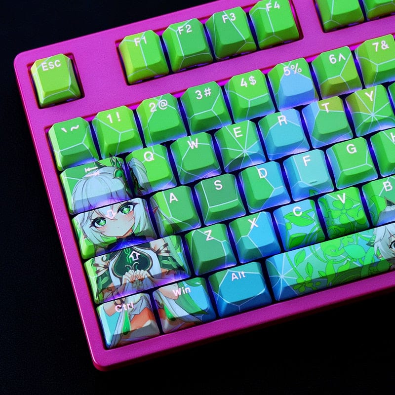 Nahida (Genshin Impact) Backlit Green Keycap Set